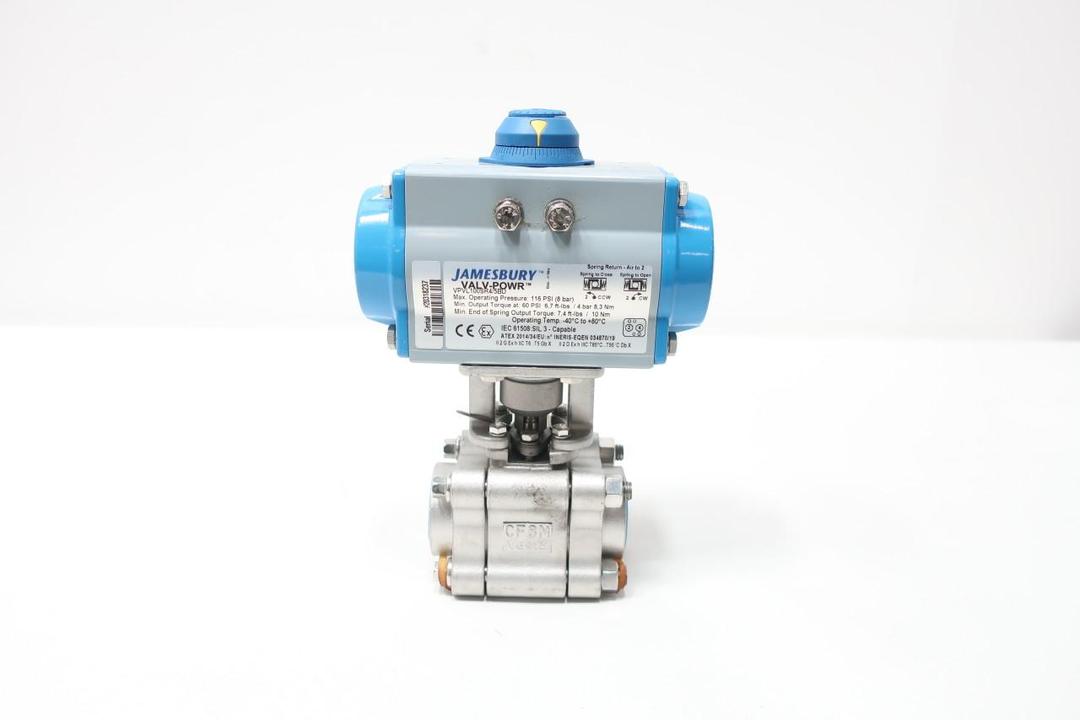 JAMESBURY 1" 4A 3600 XTB2 PNEUMATIC STAINLESS BALL VALVE 1IN NPT