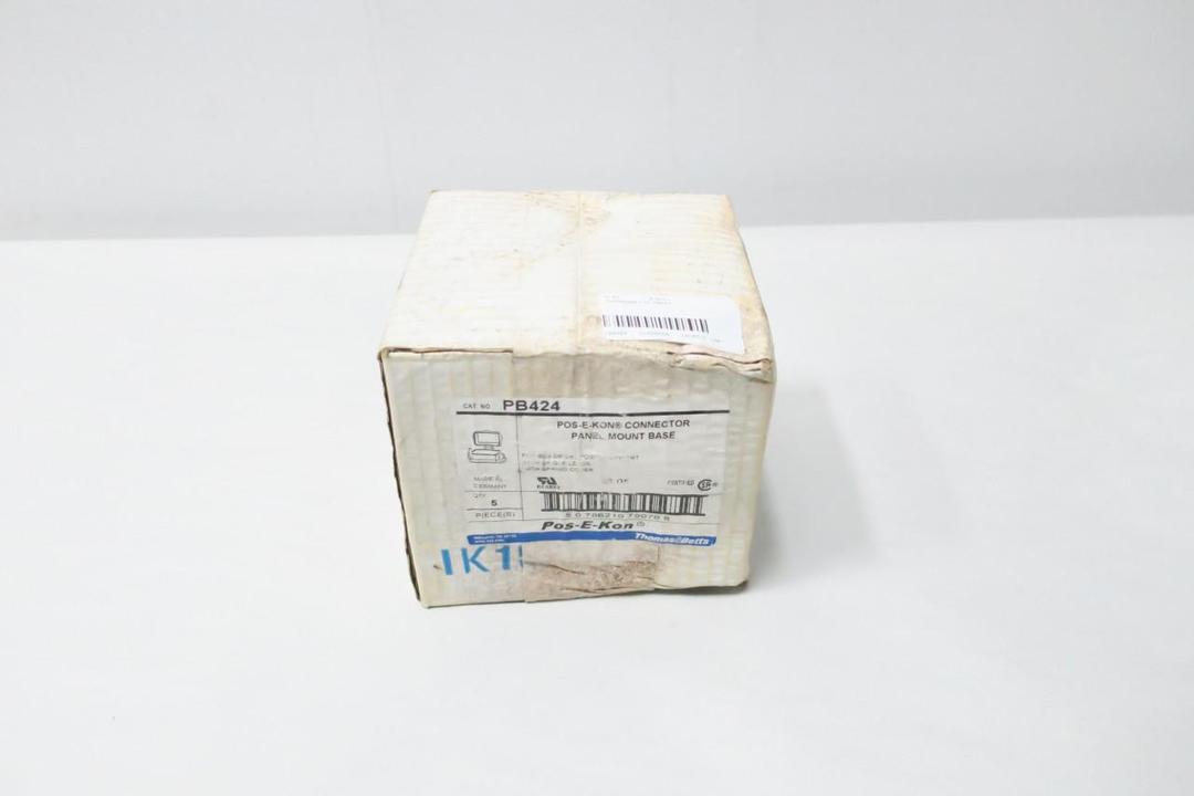 BOX OF 5 THOMAS&BETTS PB424 POS-E-KON CONNECTOR PANEL MOUNT BASE
