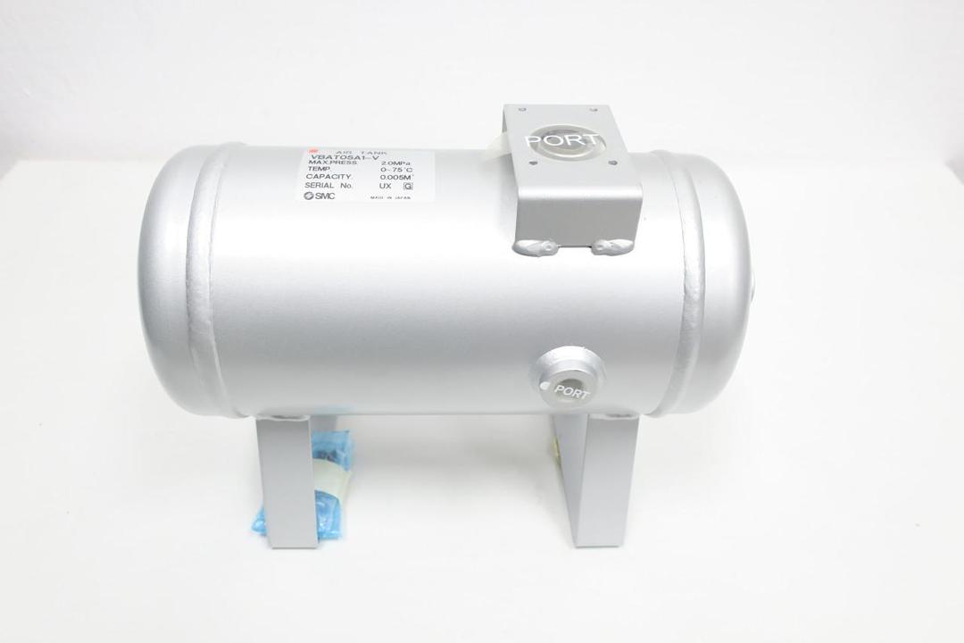 SMC VBAT05A1-V 5L AIR TANK W/ DRAIN VALVE