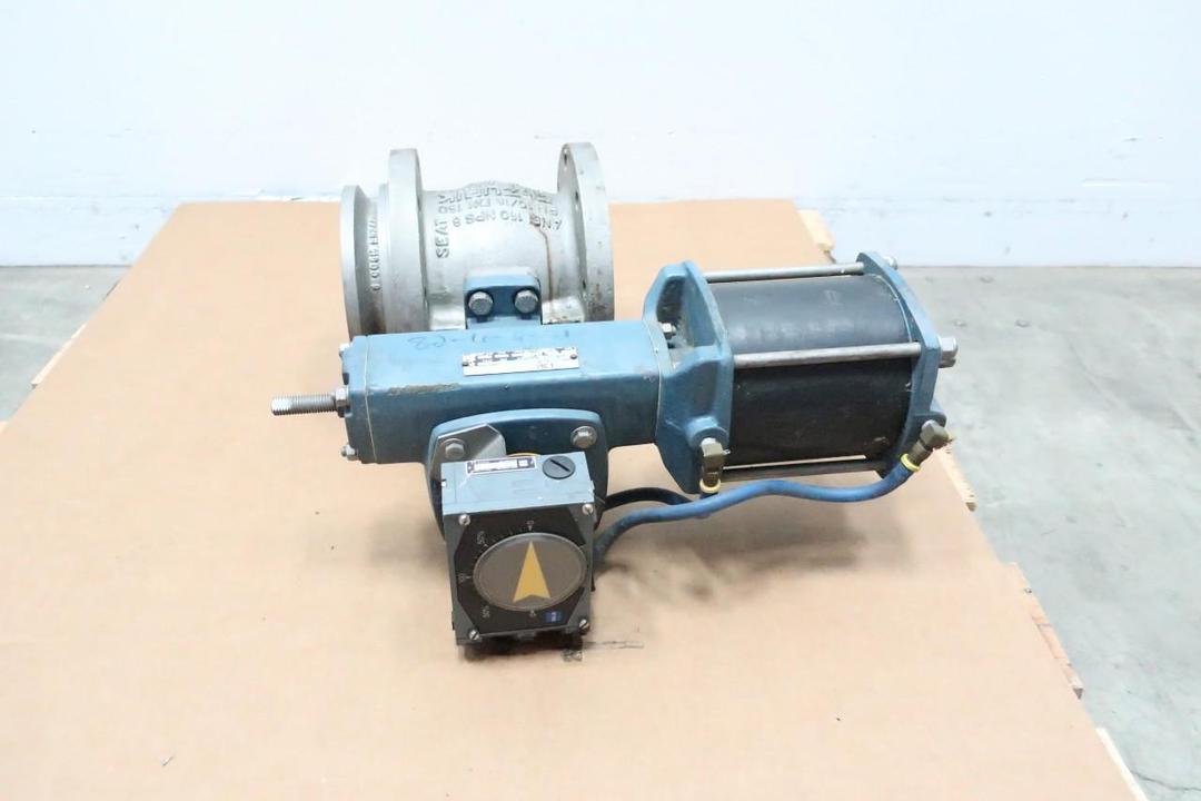 DEZURIK VPB V100 PNEUMATIC STAINLESS FLANGED V-PORT BALL CONTROL VALVE ...