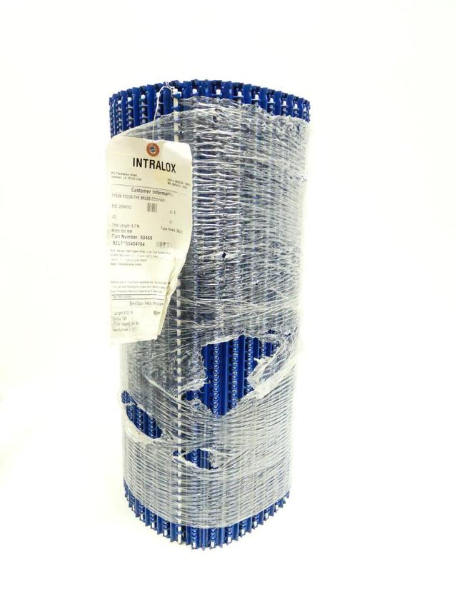 INTRALOX SERIES 1600 OPEN HINGE FLAT TOP ACETAL BLUE CONVEYOR CHAIN 25 ...